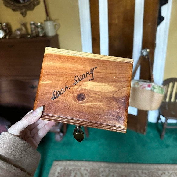 Storage & Organization | Vintage 195s Cedar Wood Dear Diary Trinket ...